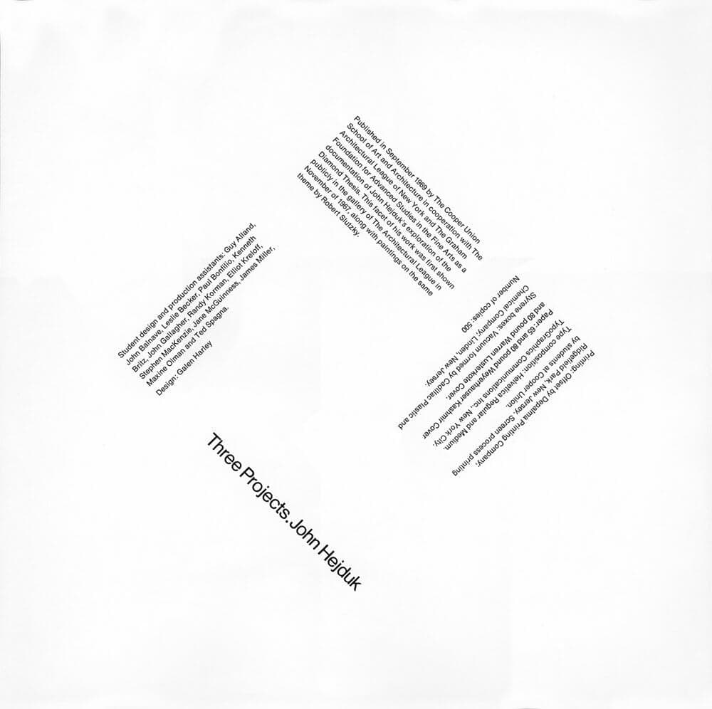 John Hejduk: Building in the mind