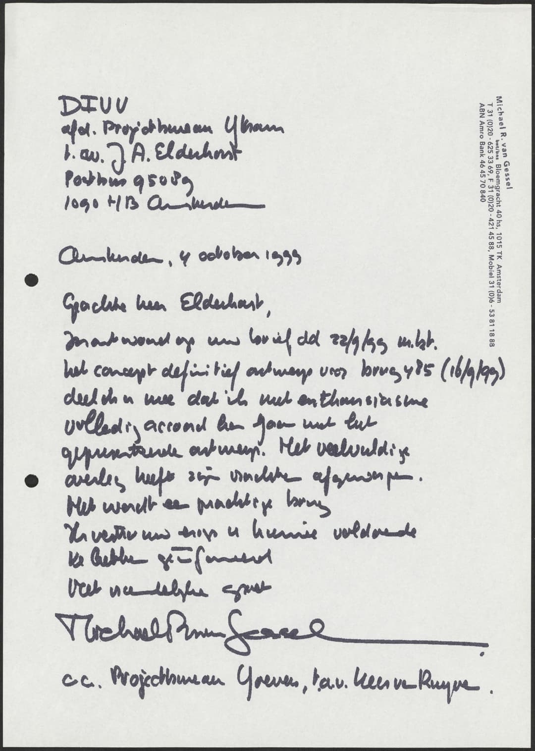 Acquisition of the archive of landscape architect Michael van Gessel